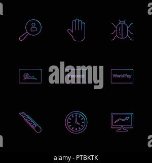 Search , hand , bug, eway , discover, world play , graph , clock ...