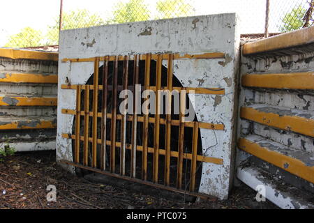Typical common inner city crumbling infrastructure tunnel that runs ...