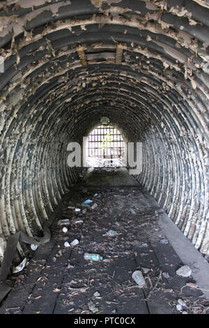 Typical common inner city crumbling infrastructure tunnel that runs ...