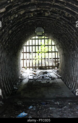 Typical common inner city crumbling infrastructure tunnel that runs ...