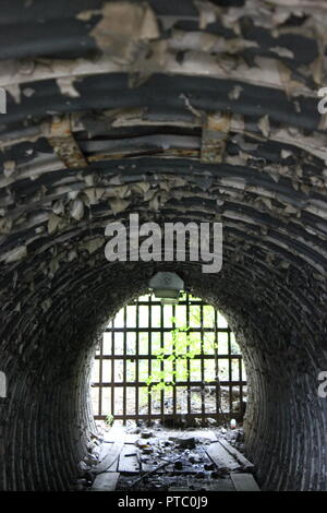 Typical common inner city crumbling infrastructure tunnel that runs ...
