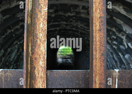 Typical common inner city crumbling infrastructure tunnel that runs ...