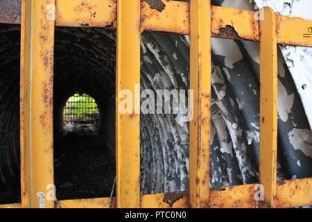 Typical common inner city crumbling infrastructure tunnel that runs ...
