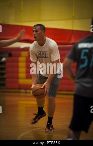 U.S. Marine Corps Cpl. Edgar R. Huff drills a platoon of recruits at ...