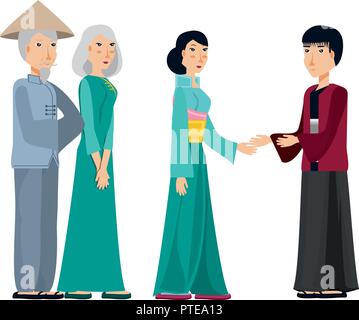 group of women chinese avatar character vector illustration design ...