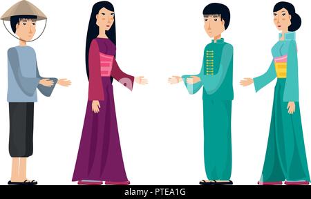 group of women chinese avatar character vector illustration design ...