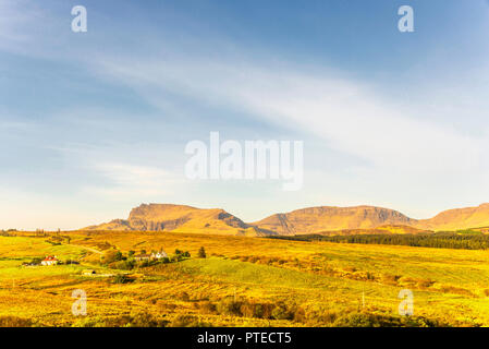 landscape over the isle of skye at Lealt waterfall viewpoint Stock ...
