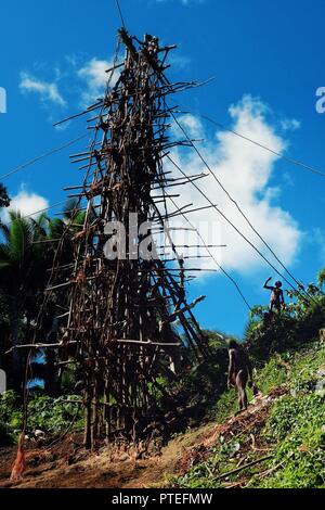 Pacific Ocean, Vanuatu, Pentecost Island, Native children watching the ...