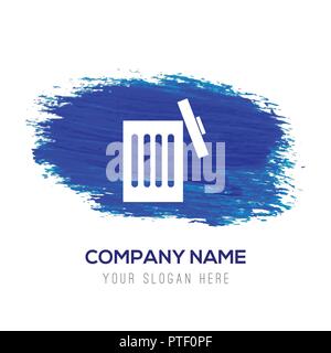 Trash icon - Blue watercolor background Stock Vector Image & Art - Alamy