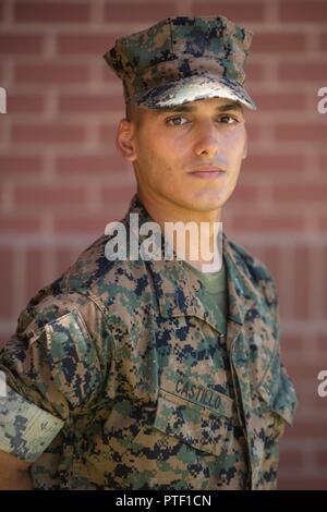 U.S. Marine Corps Pfc. Ariel R. Weaver, a native of Axis, Alabama, with ...