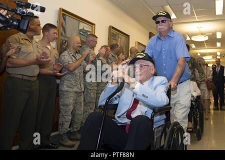 USS Arizona survivor Navy Seaman First Class Donald Stratton salutes ...