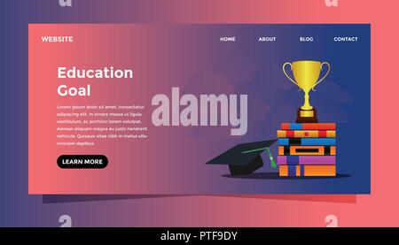 Education goal concept. Ready to use vector illustration. Suitable for ...