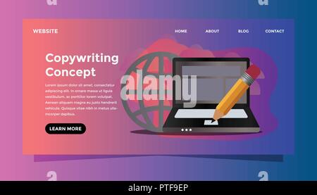 Online copywriter concept. Ready to use vector illustration. Suitable ...