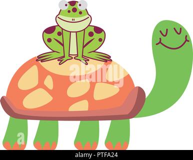 Frog on turtle cartoons Stock Vector Image & Art - Alamy