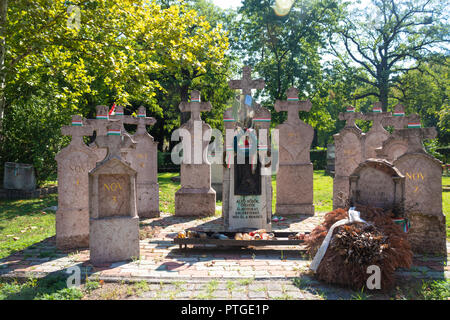 Graves from the Hungarian Revolution in November 1956 in the Kerepesi ...