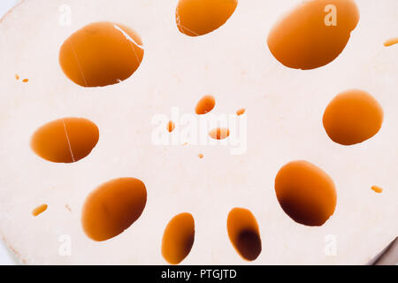Closeup of lotus root. Cross Sectional View Of Lotus Root Stock Photo ...