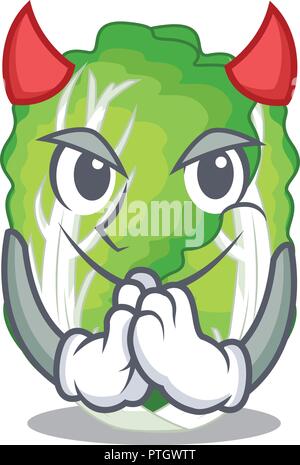 Devil cartoon fresh chinese cabbage vegetable in kitchen Stock Vector ...
