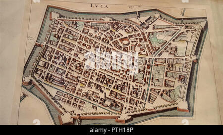 Ancient city map, Lucca, Tuscany, Italy Stock Photo - Alamy