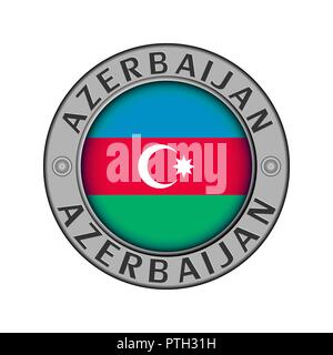 Round metal medallion with the name of the country of Cuba and a round ...