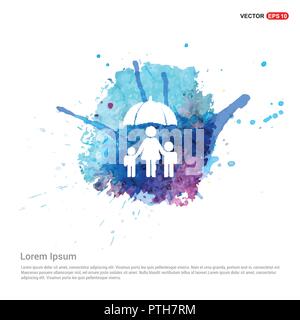 Family social insurance icon - Watercolor Background Stock Vector Image ...