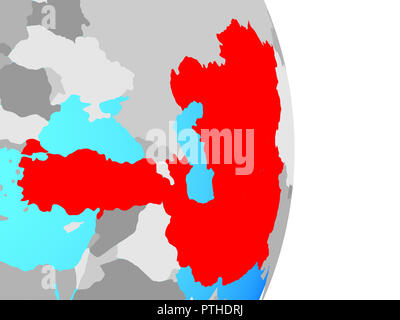 ECO member states on simple political globe. 3D illustration Stock ...