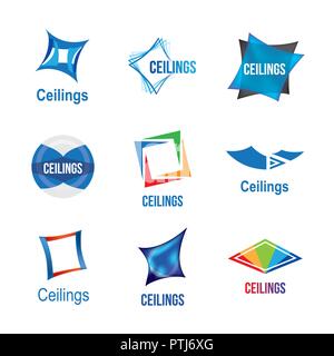 Set of logos for ceilings, tiles and stretch ceilings Stock Vector ...