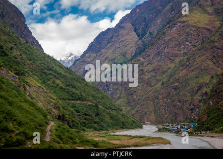 Looking down the valley towards Annapurna Stock Photo - Alamy