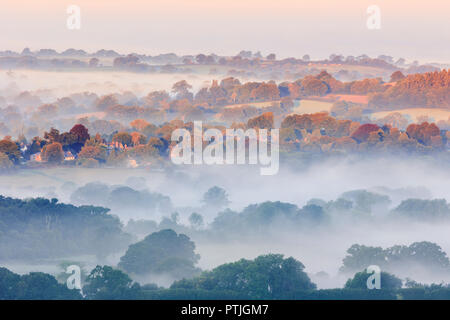 A view of the Blackmore Vale in Dorset from Duncliffe Hill near ...