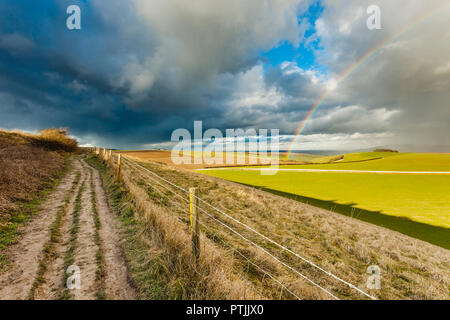 Early spring in South Downs National Park, West Sussex, England Stock ...