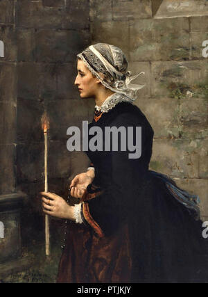 Breton Jules - Woman with a Taper 2 Stock Photo - Alamy