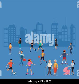 city people walking cartoons Stock Vector Image & Art - Alamy