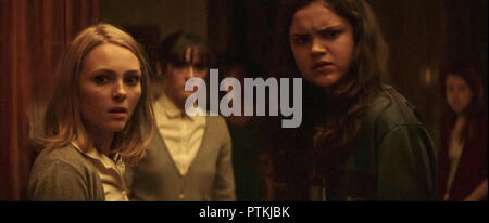 DOWN A DARK HALL, from left: Uma Thurman, Pip Torrens, 2018 ...