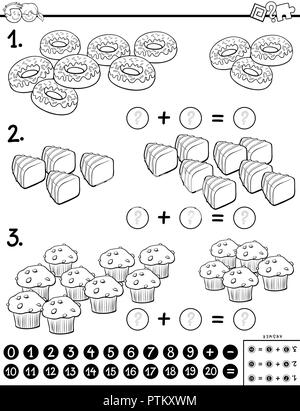Muffin with Donut Sweet Food Coloring Page Stock Vector Image & Art - Alamy