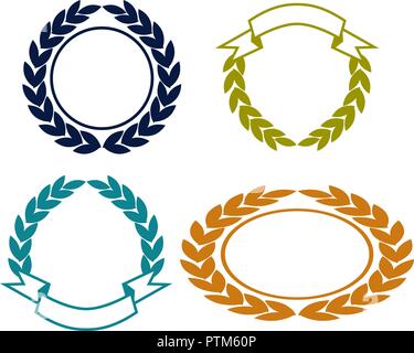 Blank Shield Ribbon Template Set Stock Vector Image & Art - Alamy
