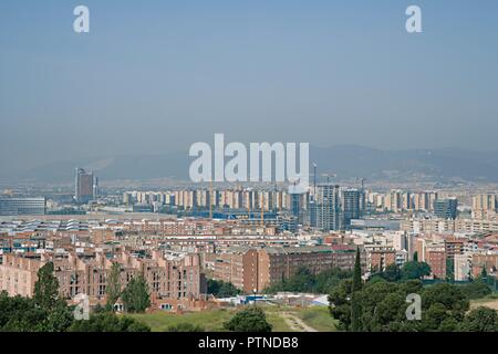 Spain , Barcelona Province, Hospitalet de Llobregat City Skyline Stock ...