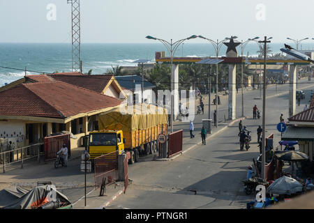 TOGO, Lome, Boulevard du Mono, frontier station to Ghana, truck ...