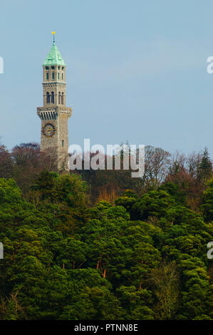 Farmleigh Clock Tower (c1880) surrounded by trees, Phoenix Park Dublin ...