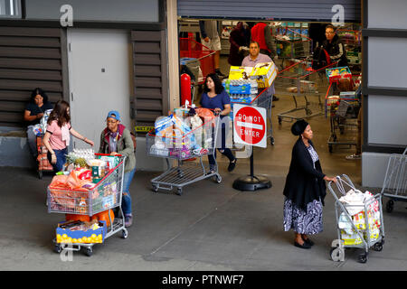 Shoppers at a Costco warehouse club supermarket in the East Harlem ...