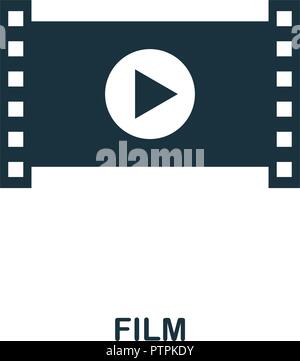 Film reel pixel perfect white linear ui icon for dark theme Stock ...