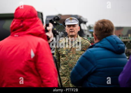 11 October 2018, Norway, Gardermoen: Brigadier General Michael Matz ...