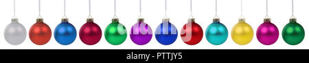 Christmas balls baubles banner colors colorful decoration in a row ...