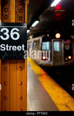 subway train New york usa new york subway train waiting at a subway ...