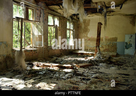 Soviet air base relics in Preschen, former East Germany. The military ...