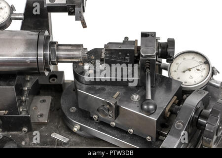 Manually operated lathe for making contact lenses Stock Photo - Alamy