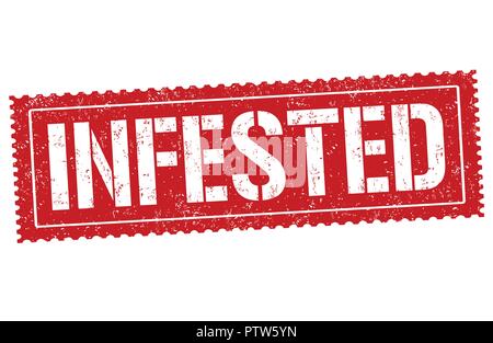 Infestation sign or stamp on white background, vector illustration ...