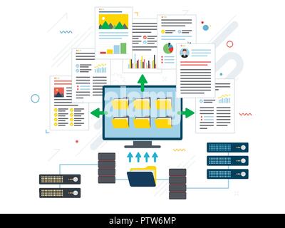 Laptop accessing server files in network and extract information. Concepts data mining or ...