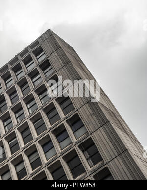 1960's modern office block facade, architectural detail, showing ...