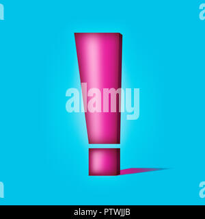 Pink exclamation mark against blue background Stock Photo - Alamy