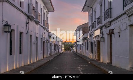 STREETS OF POPAYAN EARLY IN THE MORNING - COLOMBIA Stock Photo - Alamy
