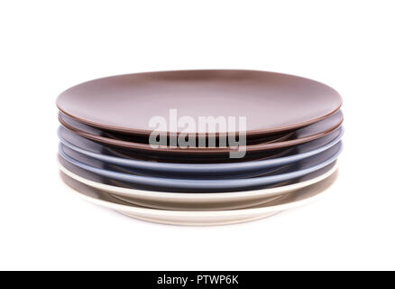 Many kitchenware on beige background. Different color patterns Stock ...